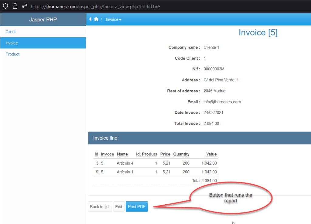 Factura con Jasper PHP - Fernando Humanes